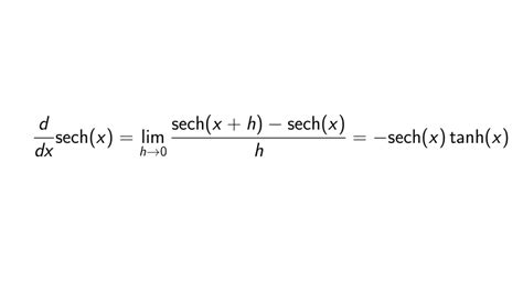 Derivative Of Hyperbolic Secant Using First Principle Of Derivatives Full Proof