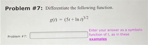 Solved Problem 7 Differentiate The Following