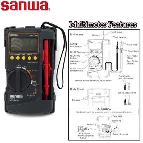 Sanwa Digital Multimeter CD800a Japan For Electrical Measurement Test