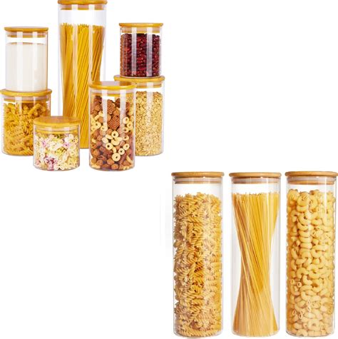 Vtopmart 7 Pack And 3 Pack Glass Food Storage Jars With