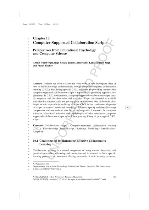Pdf Computer Supported Collaboration Scripts