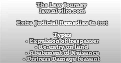 Extra Judicial Remedies In Tort Types