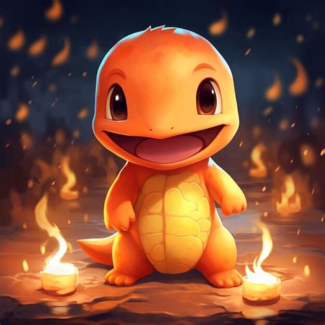 Premium Ai Image Charmander In Basic Vector Style
