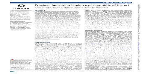 Pdf Proximal Hamstring Tendon Avulsion State Of The Art Dokumen Tips