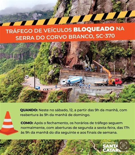 Tráfego de veículos será bloqueado na Serra do Corvo Branco no sábado 12