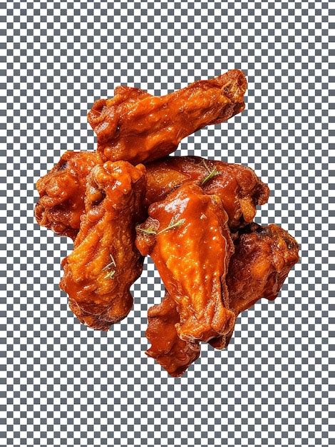 투명한 배경에 격리된 맛있는 바삭한 프라이드 치킨 조각 프리미엄 Psd 파일