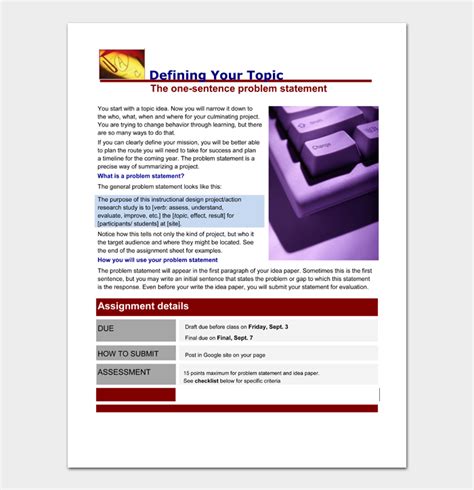 20 Editable Problem Statement Templates Free Download ᐅ Ms Word