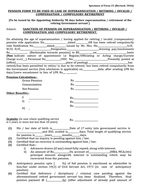 To Be Issued By The Appointing Authority 90 Days Before Superannuation Retirement Of The