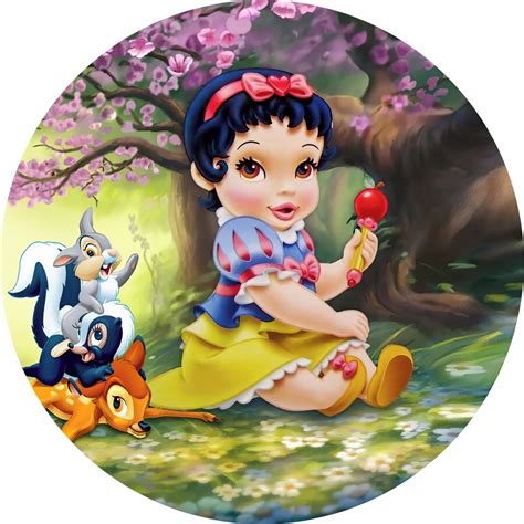 Painel Redondo Branca de Neve 80cm no Elo7 Karioka Painéis Design