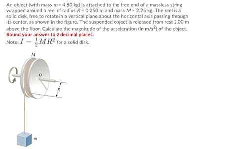 Solved An Object With Mass M 4 80 Kg Is Attached To The