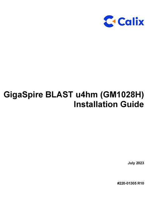 Calix Gigaspire Blast U4hm Installation Manual Pdf Download Manualslib
