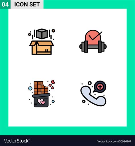 User Interface Pack 4 Basic Filledline Flat Vector Image