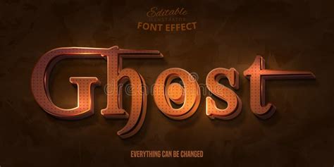 Ghost Text D Editable Font Effect Stock Vector Illustration Of Metallic Effect