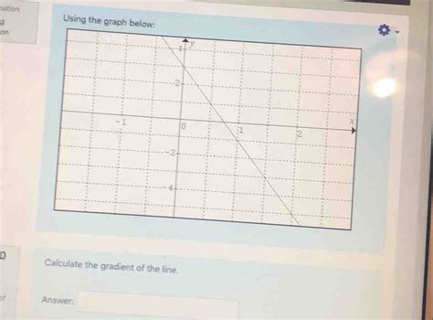 solved s using the graph below on calculate the gradient of the line