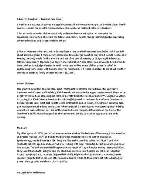 Legal Issues In Advanced Directives Pdf End Of Life Care Public