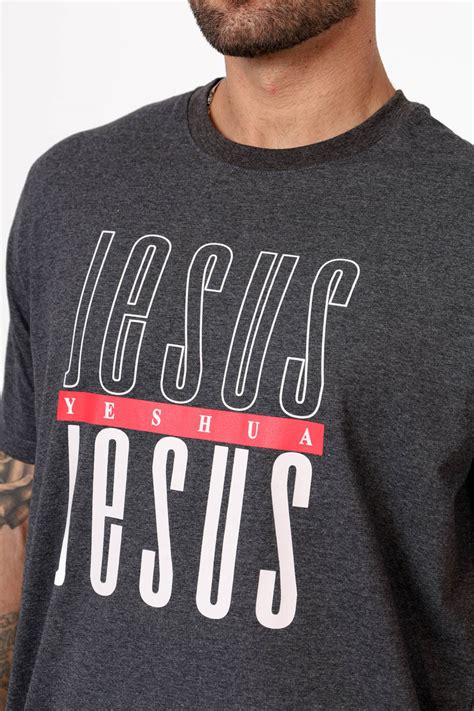 T SHIRT MASCULINA JESUS YESHUA JESUS COR PRETO MESCLA Atacado Tshirt Use Criativa