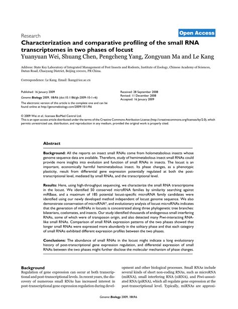 Pdf Characterization And Comparative Profiling Of The Small Rna