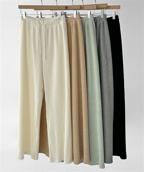 밀라그레이 코듀로이 벨벳 벨로아 골지 밴딩 팬츠