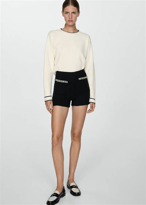 Contrast Trim Sweater Women Mango United Kingdom