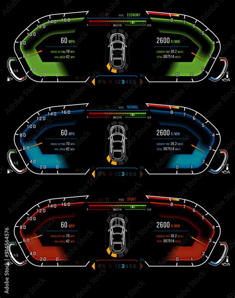 Dial Cluster Vector Graphic Car Dashboard Dial Cluster Illustration