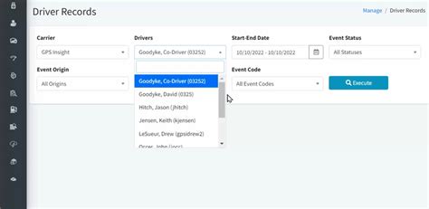 Driver Records Gps Insight Help Center