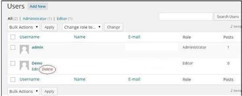 Wordpress 用户删除w3cschool