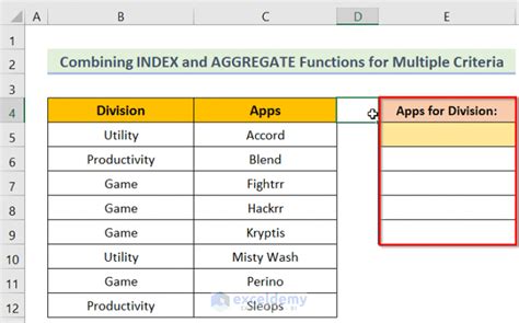 How To Combine Index And Aggregate Functions In Excel