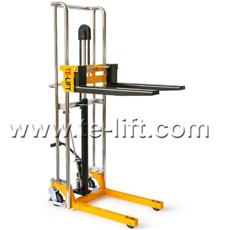 Foot Pedal Hydraulic Fork Lift Stackers Min Pallet Forklift Trucks