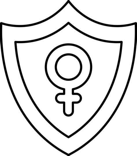 Female Symbol Shield Icon In Black Outline 24182991 Vector Art At Vecteezy