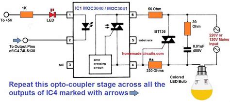 220 V Multiple Light Effect Generator Circuit Homemade Circuit Projects