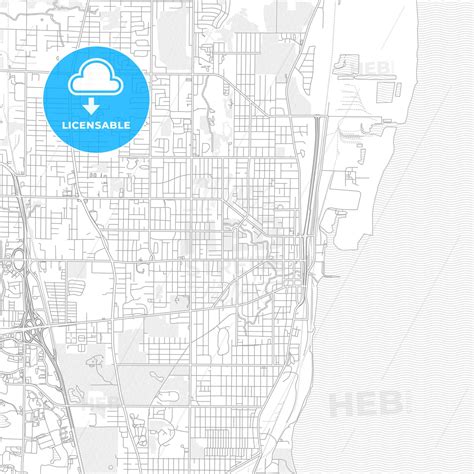Waukegan Illinois Usa Bright Outlined Vector Map Hebstreits