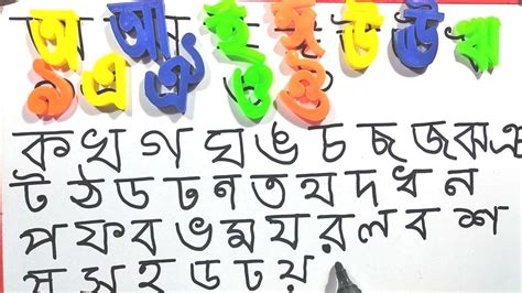 অ আ ই ঈ ক খ গ ঘ ঙ বাংলা বর্ণমালা স্বরবর্ণ ও ব্যঞ্জনবর্ণ ৷ বাংলা বর্ণমালা Youtube