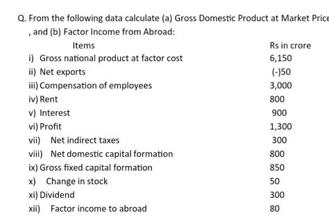 Q From The Following Data Calculate A Gross StudyX