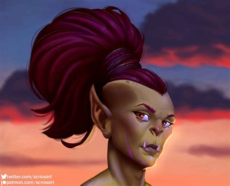 Female Orc Portrait By Me Scriosart Scrolller