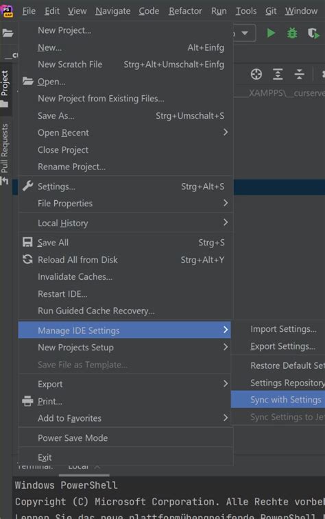 remote host ide settings are not synced when using gitrepository