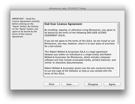 rhino end user licence continuously pops up and crashes applications