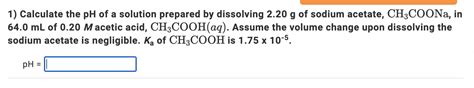 Solved Calculate The Ph Of A Solution Prepared By Chegg