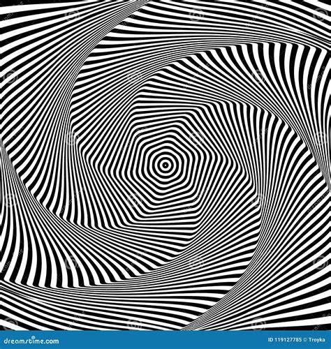 Abstract Op Art Design Illusion Of Torsion Movement Stock Vector Illustration Of Circle