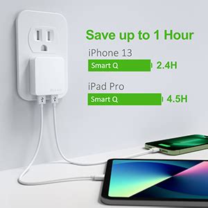 Amazon Nekmit Dual Port Ultra Thin Flat USB Wall Charger With Smart IC White Cell Phones