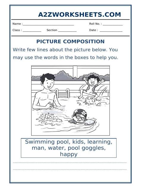 A2zworksheetsworksheet Of Class Iv Picture Composition 09 Writing English