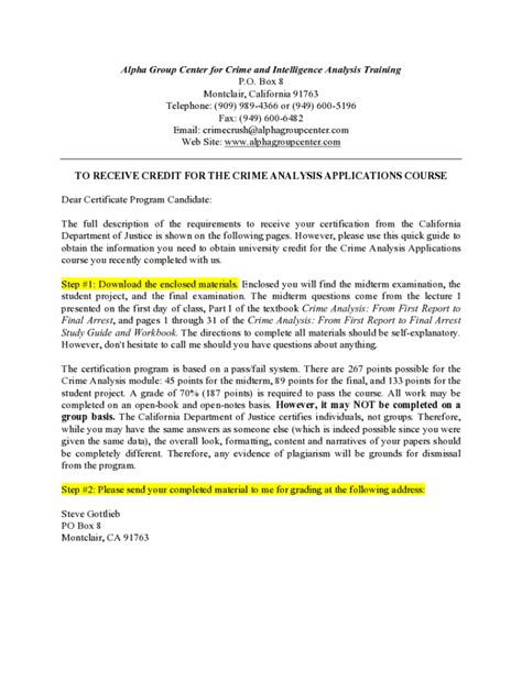 Fillable Online Crime And Intelligence Analysis Certificate Program Fax
