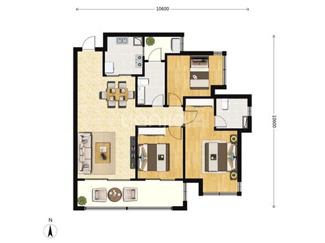 【能建未来城昆明能建未来城楼盘】零居室户型图3室2厅2卫建面 108m²房型图 昆明贝壳新房