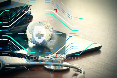 얕은 Dof와 디지털 태블릿 청진 기 및 텍스처 글로브의 스튜디오 매크로 균등 하 게 의료 네트워크 개념으로 개요 일치 건강관리와 의술에 대한 스톡 사진 및 기타 이미지