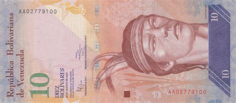 Pieza Bbcv10bsf Aa05 Aa8 Billete De 10 Bolívares Fuertes Fecha