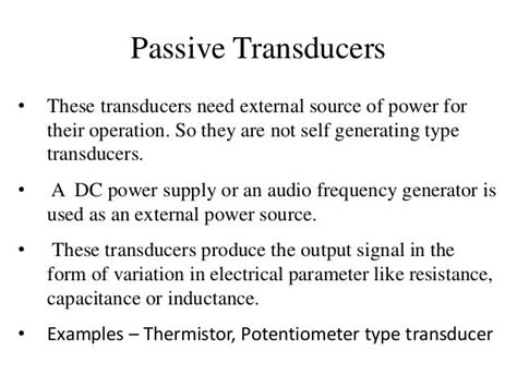 Classification Of Transducers