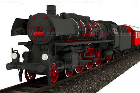 Vintage Steam Locomotive 3D Isolated PNG Graphic 25276108 PNG