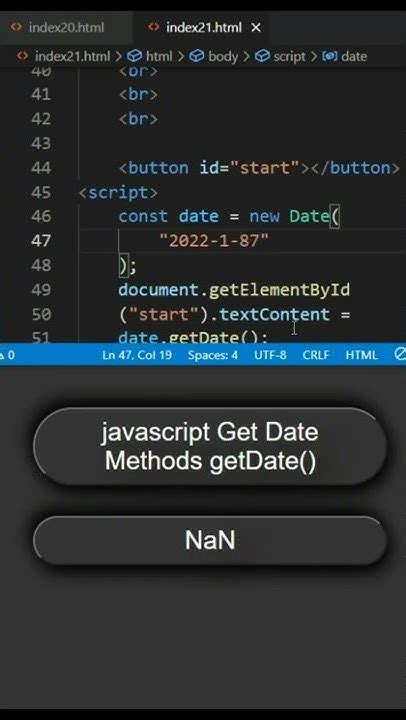 Javascript Date Method Getdate Shorts Html Youtube
