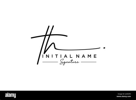 Th Signature Logo Template Vector Hand Drawn Calligraphy Lettering