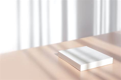 그림자와 파스텔 배경에 추상빈 흰색 연단 제품 프레젠테이션을 위해 스탠드를 모의합니다 3d 렌더 최소한의 개념 제품을 표시합니다