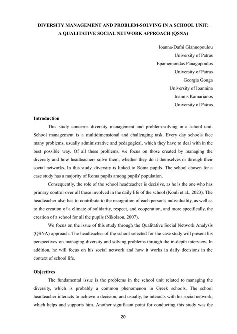 PDF Diversity Management And Problem Solving In A School Unit A